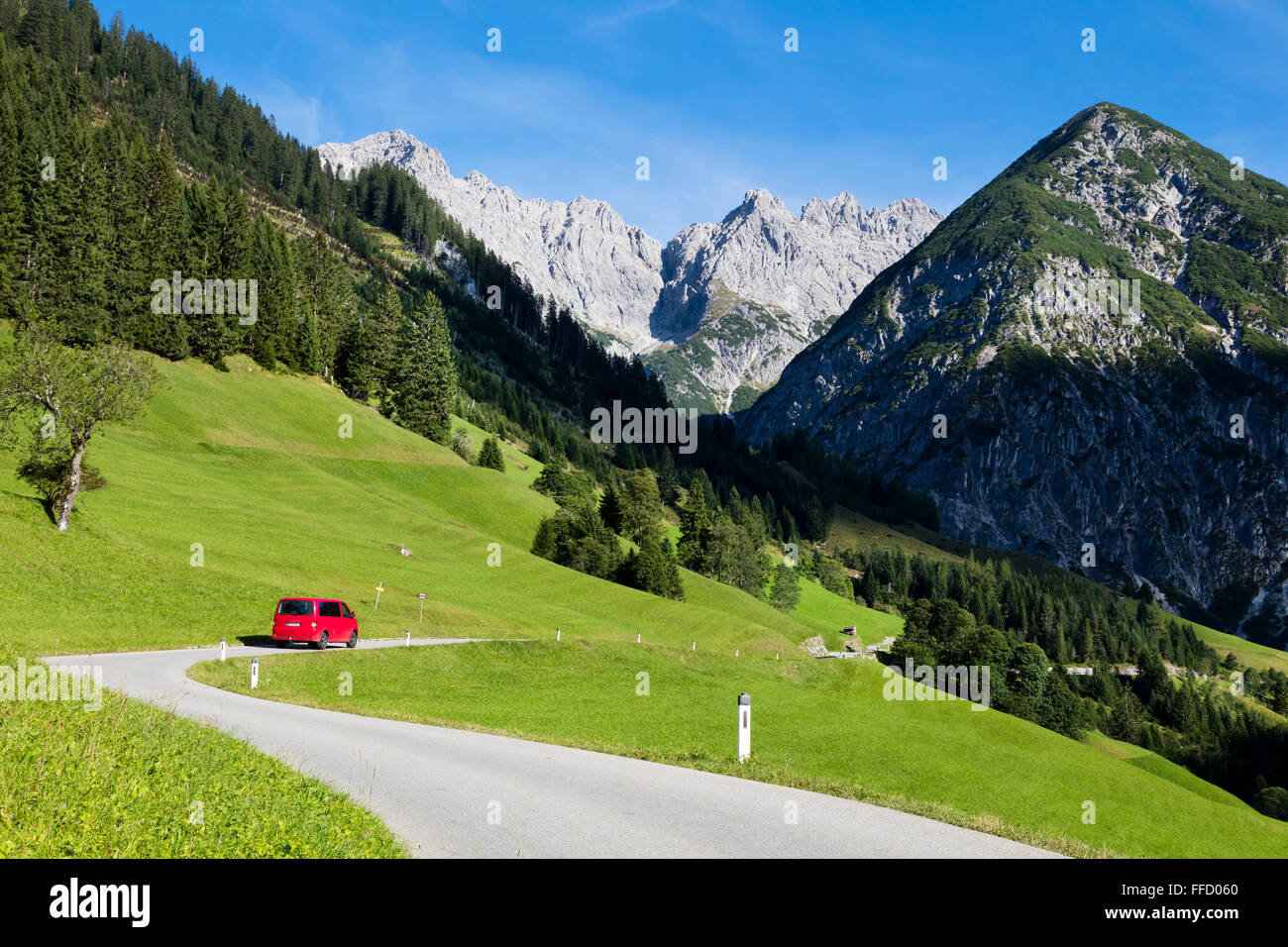 Alps, alpine village in the valley, Gramais, Austrian Stock Photo - Alamy