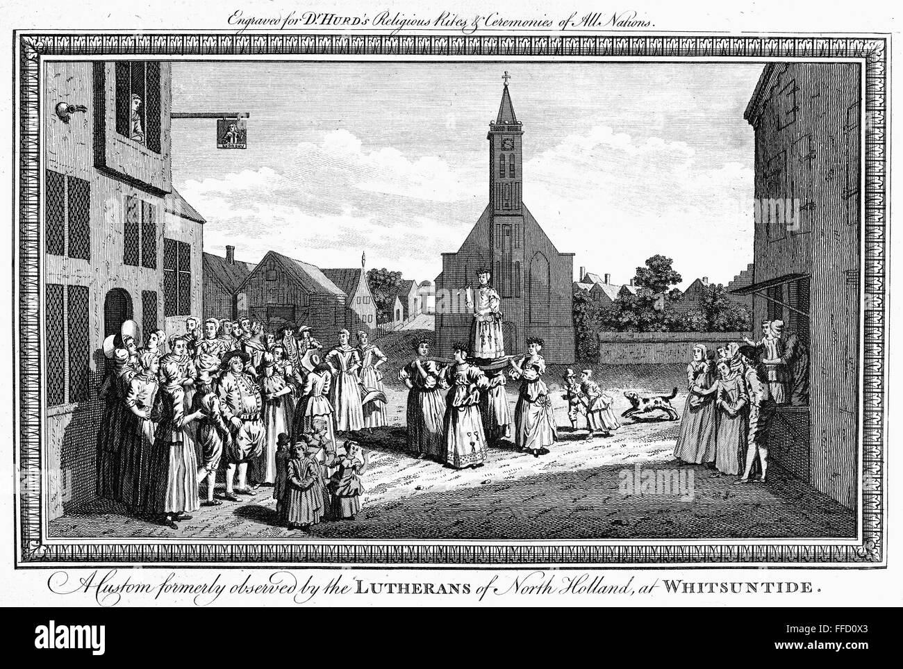 LUTHERAN WEDDING, 1700s. /nThe bride being carried at/na Lutheran ...