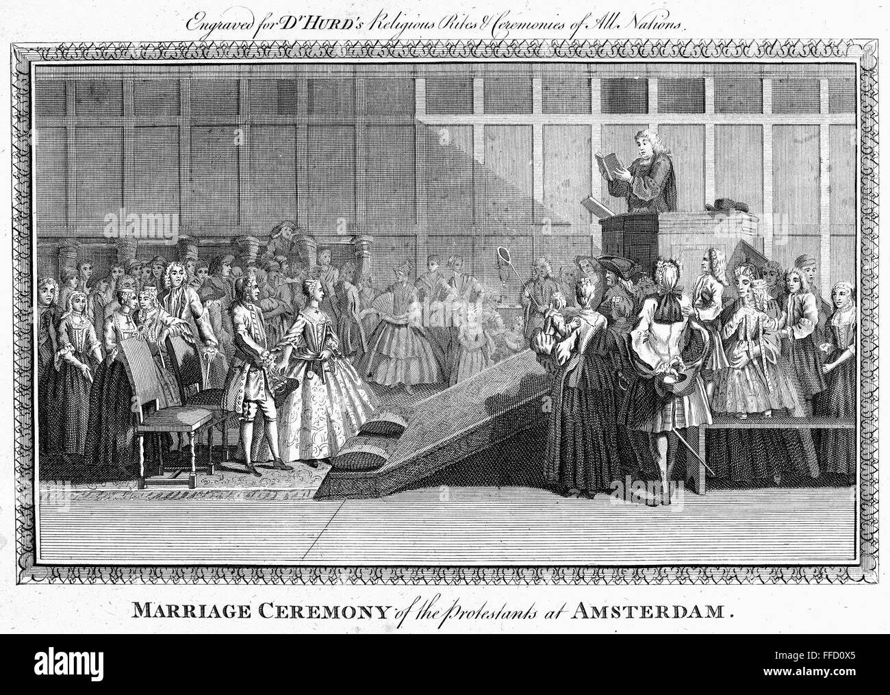 PROTESTANT WEDDING, 1700s. /n'Marriage Ceremony of the Protestants at ...