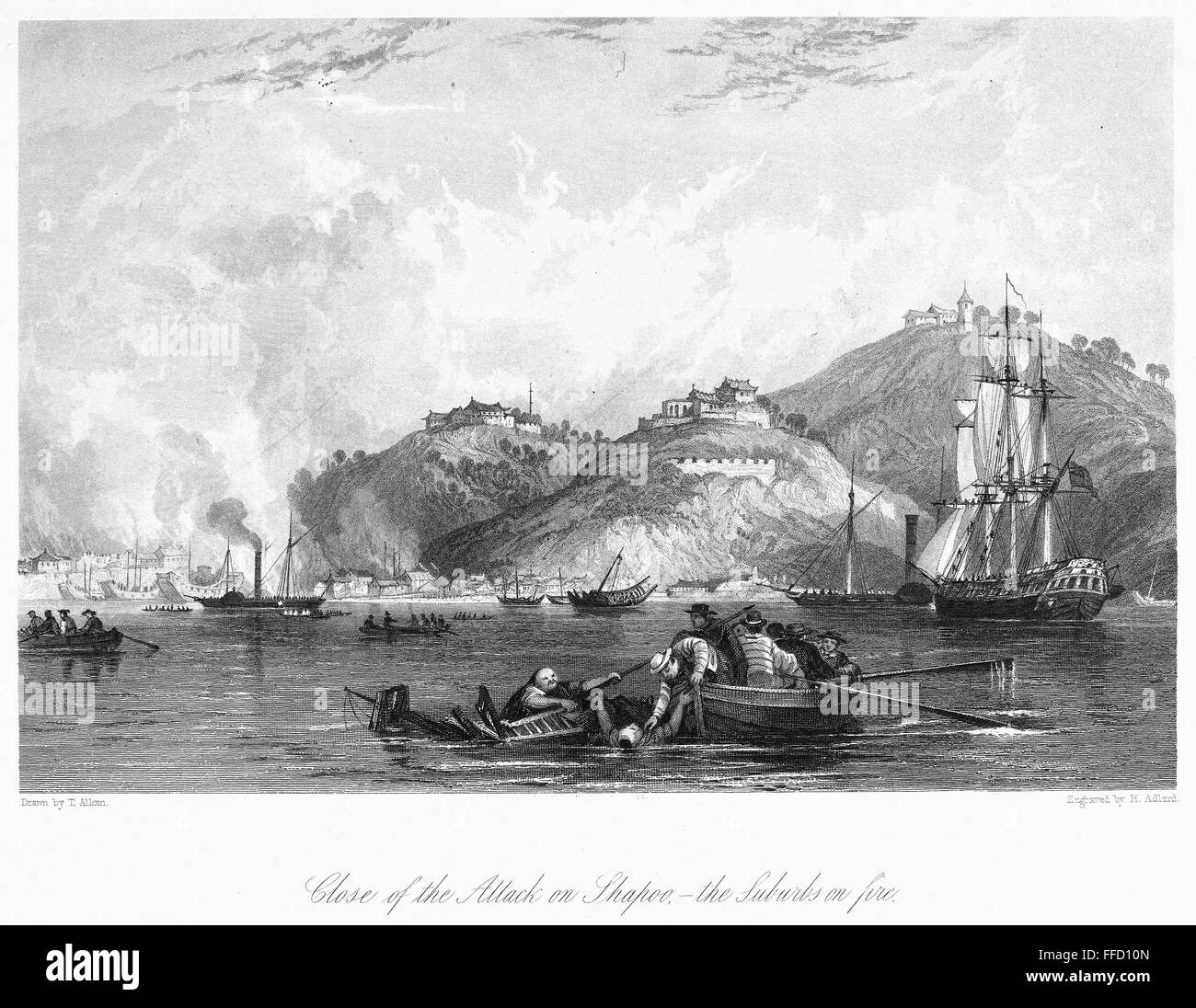 FIRST OPIUM WAR, 1841. /nThe close of the British attack on Shapoo ...