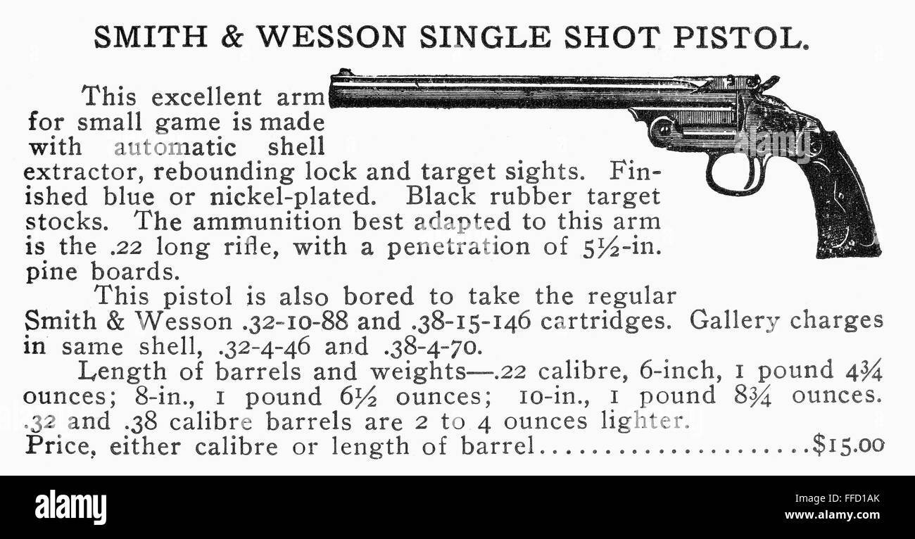SMITH & WESSON PISTOL. /nSmith & Wesson single shot pistol. American ...