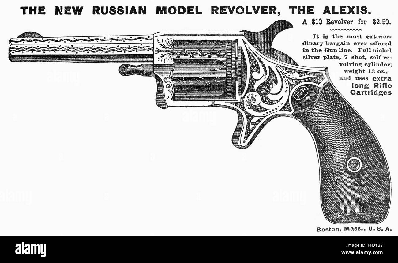 REVOLVER AD, 1878. /nAmerican advertisement for a revolver, 1878 Stock ...