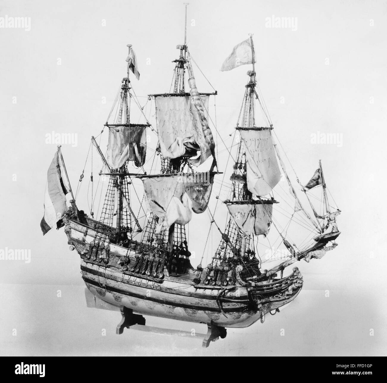 DUTCH WHALING SHIP, c1650. /nModel, made c1650, of the Dutch whaler ...