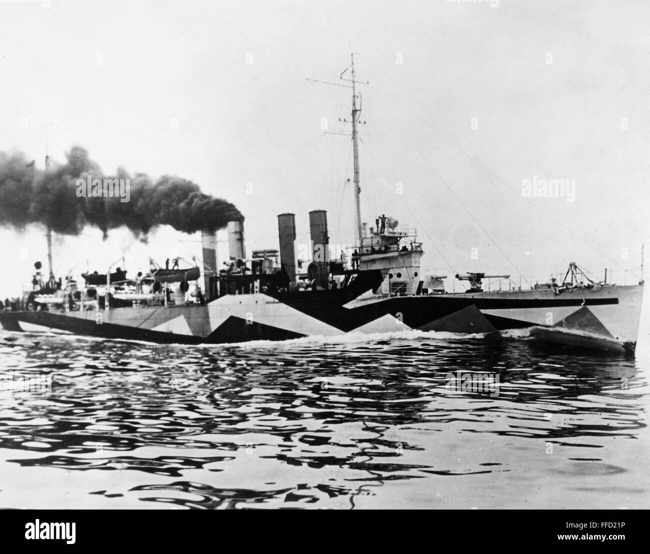 WORLD WAR II: CAMOUFLAGE. /nUSS Calhoun, the converted destroyer ...