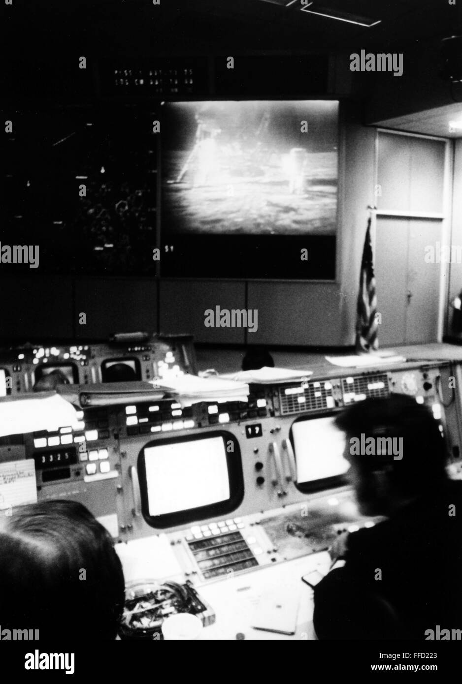 APOLLO 11: MISSION CONTROL. /nInterior view of the Mission Operations ...