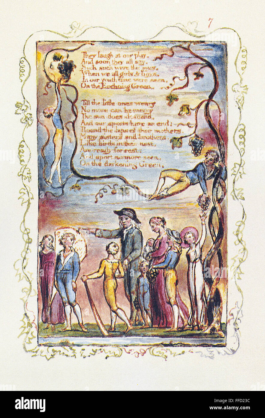 BLAKE: SONGS OF INNOCENCE. /nColor relief etching by William Blake for ...