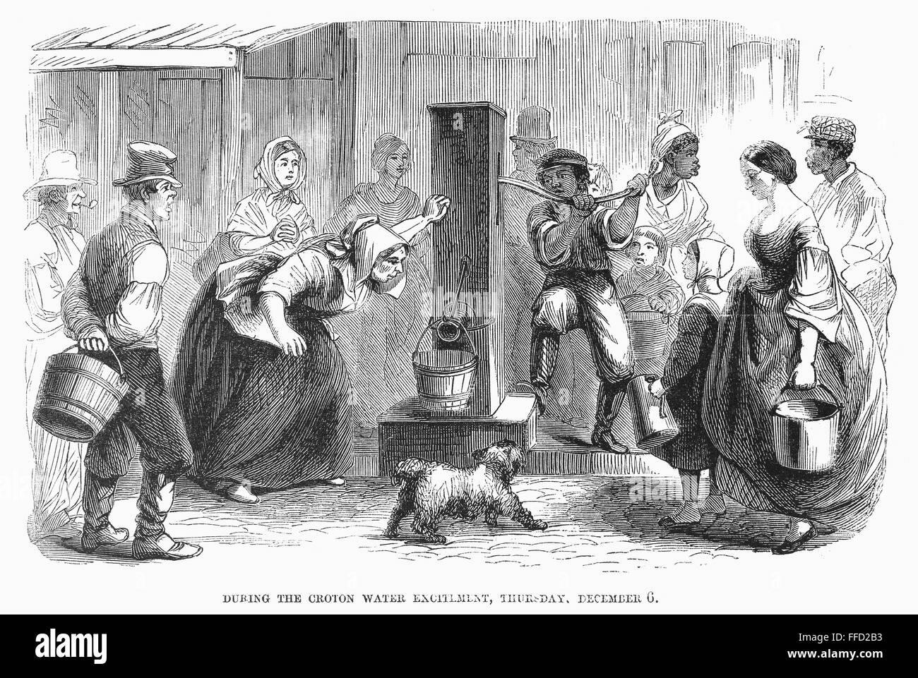 NEW YORK: WATER SUPPLY. /nPumping the first water in New York City to ...