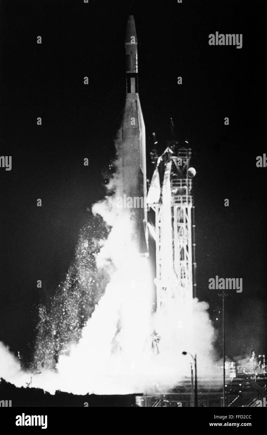 MARINER 1: LAUNCH, 1962. /nAn Atlas-Agena booster rocket launching the ...
