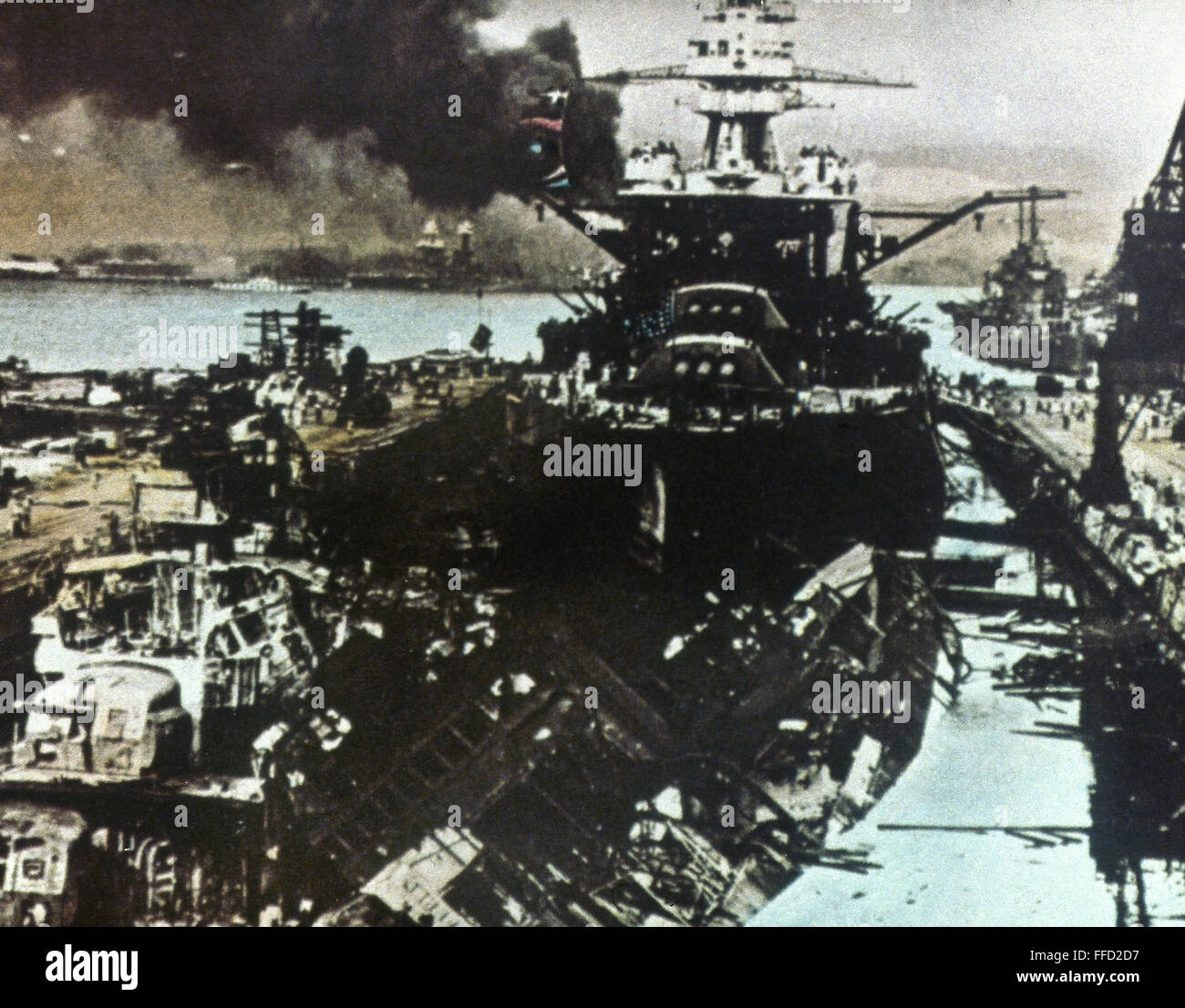 WORLD WAR II: PEARL HARBOR. /nThe wreckage of the USS Downes, USS ...