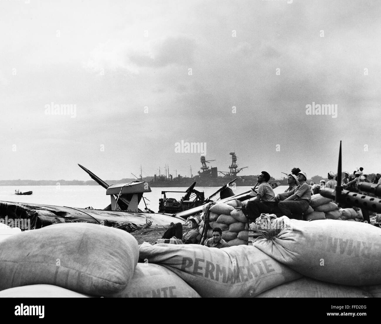 WORLD WAR II: PEARL HARBOR. /nAmerican sailors on the lookout for enemy ...