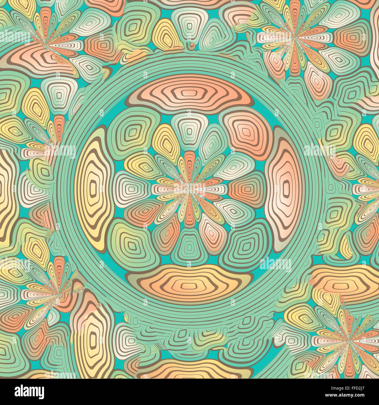 Tropical color abstract in tones of emerald, yellow and orange, with ...