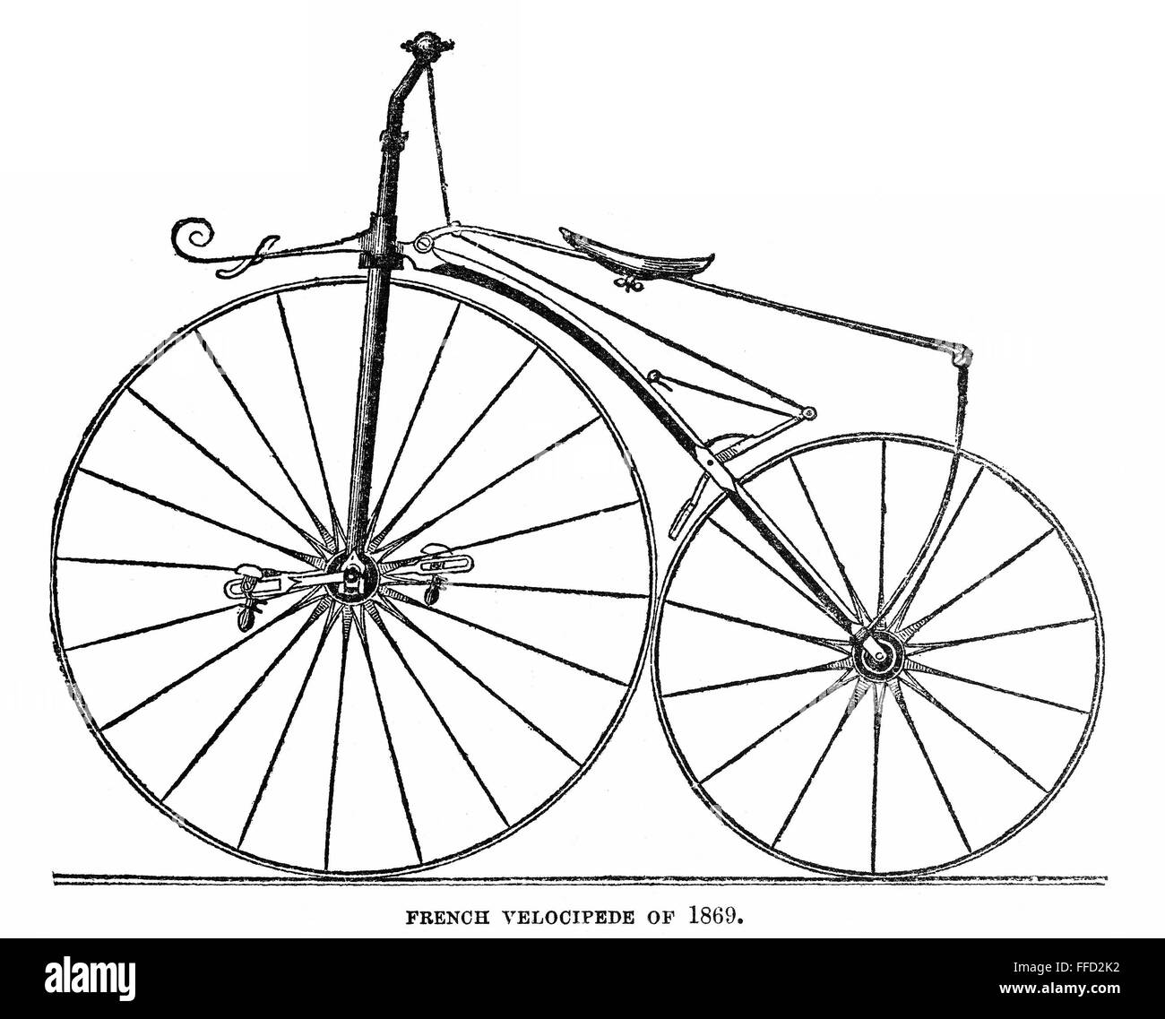 VELOCIPEDE, 1869. /nContemporary diagram of a French velocipede Stock ...