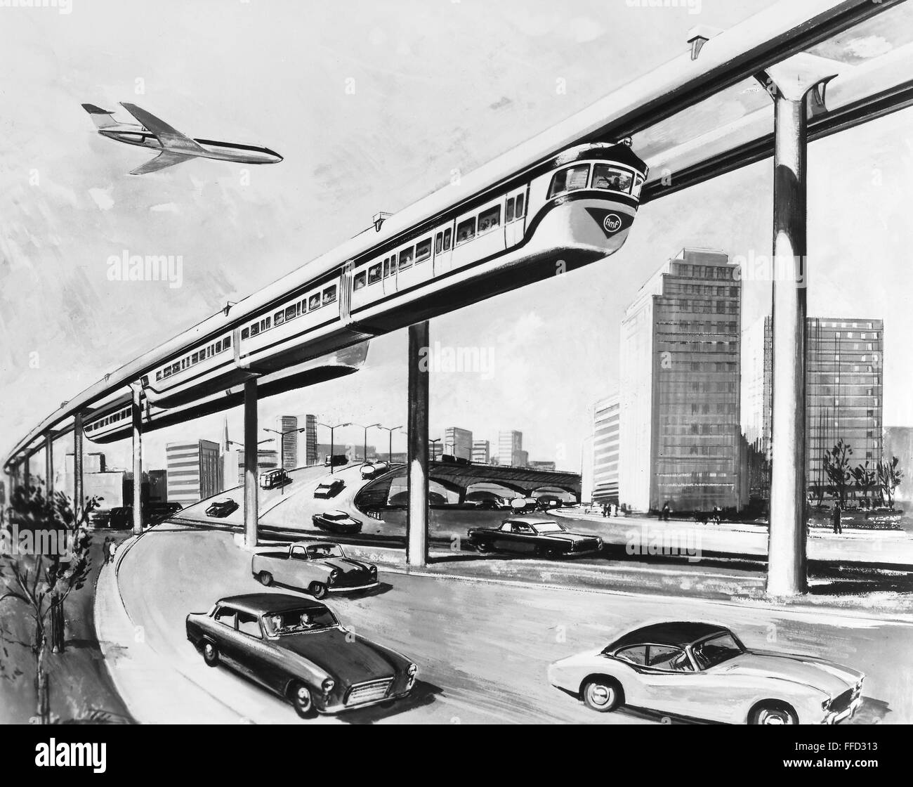 AMERICAN MONORAIL, c1962./nArtist's rendering of the American Machine ...