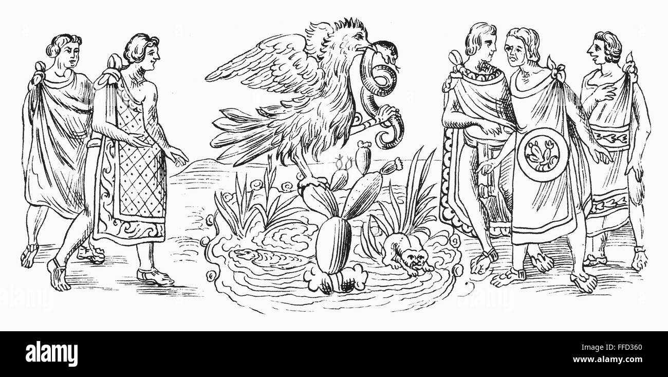 AZTEC PRIESTS, c1325. /nLed by their god, Huitzilopochtli, Aztec ...