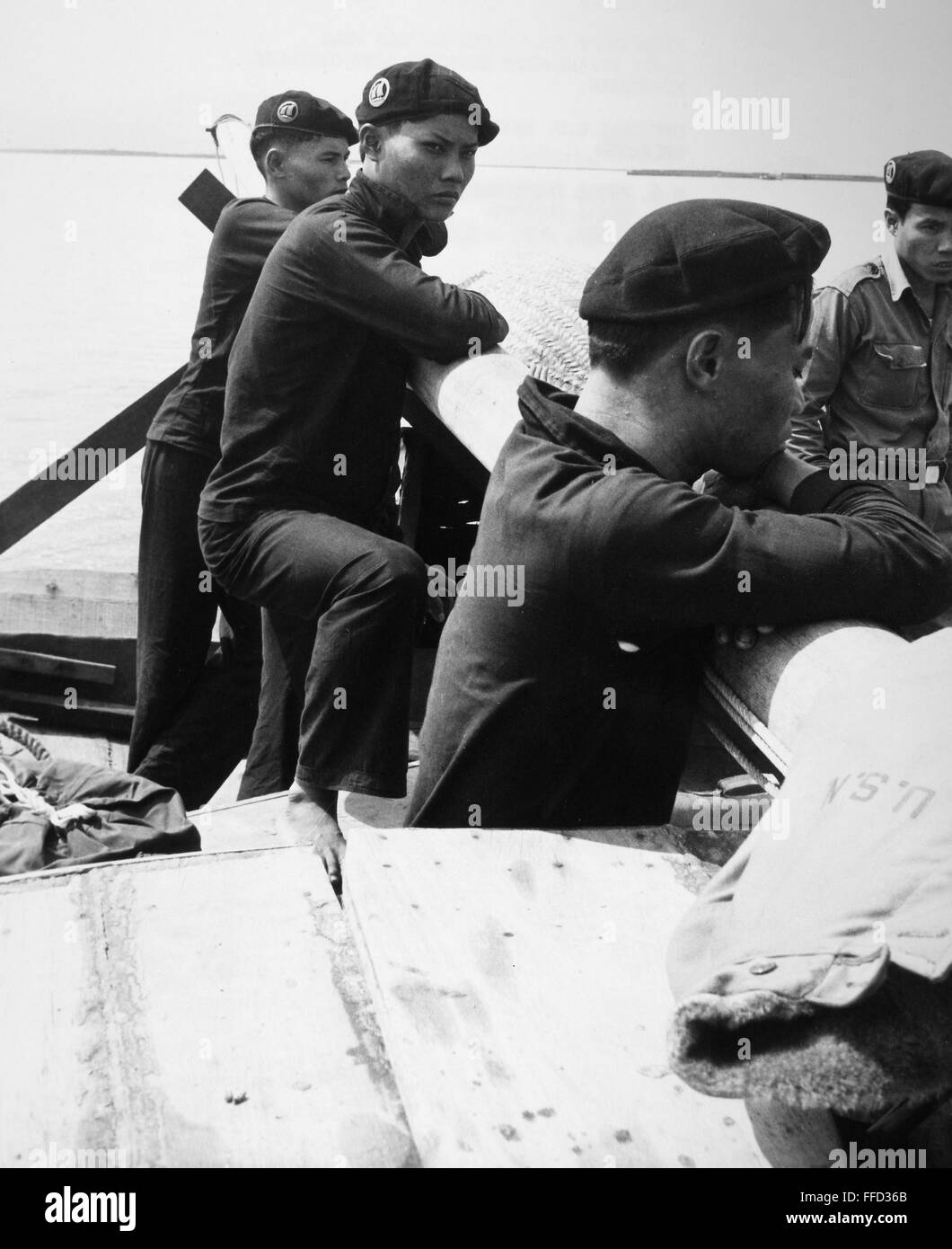 VIETNAM WAR: VIETNAM NAVY. /nVietnamese junk fleet sailors wearing ...