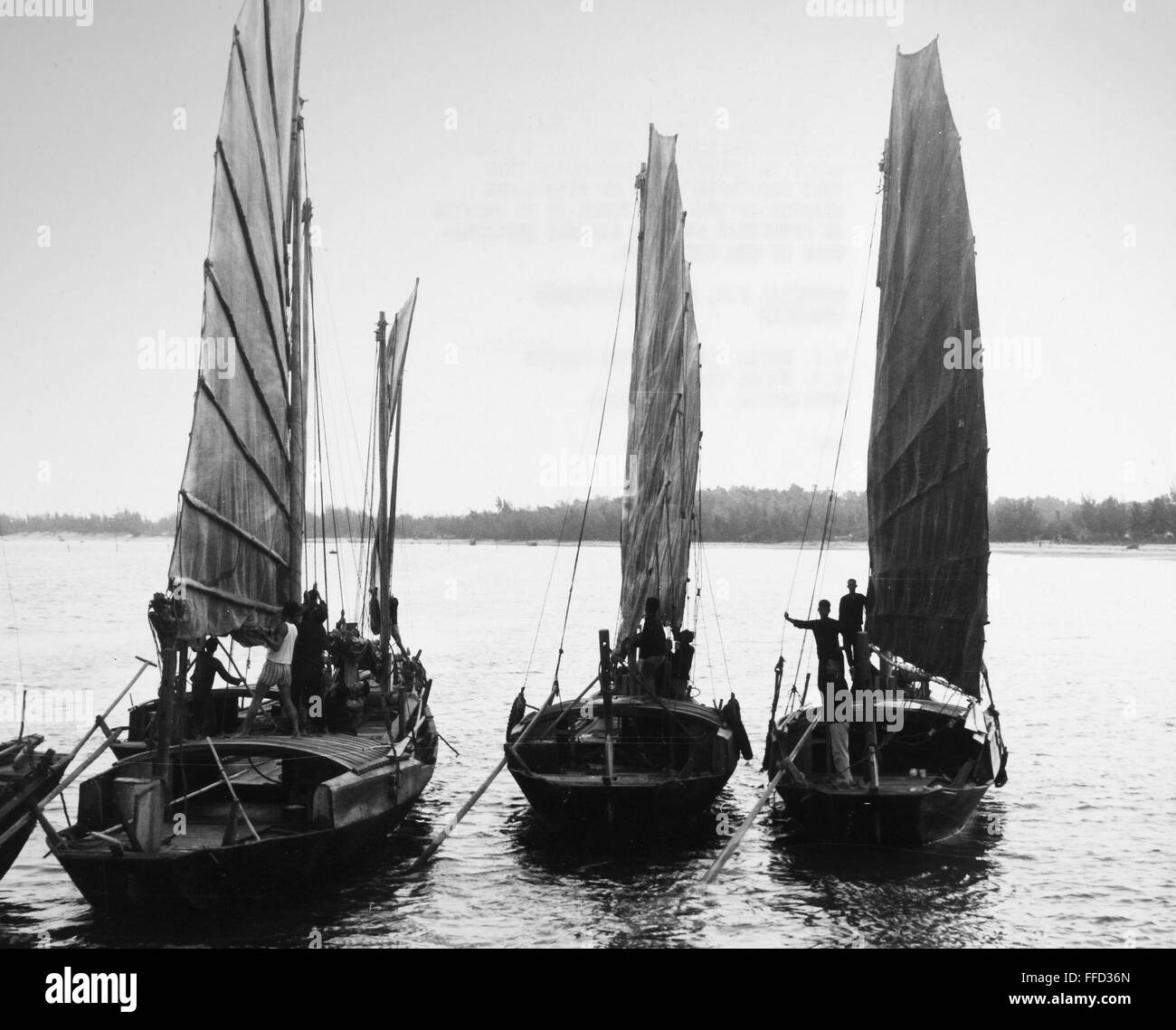 VIETNAM WAR: JUNK PATROL. /nVietnamese Navy junks being prepared to ...