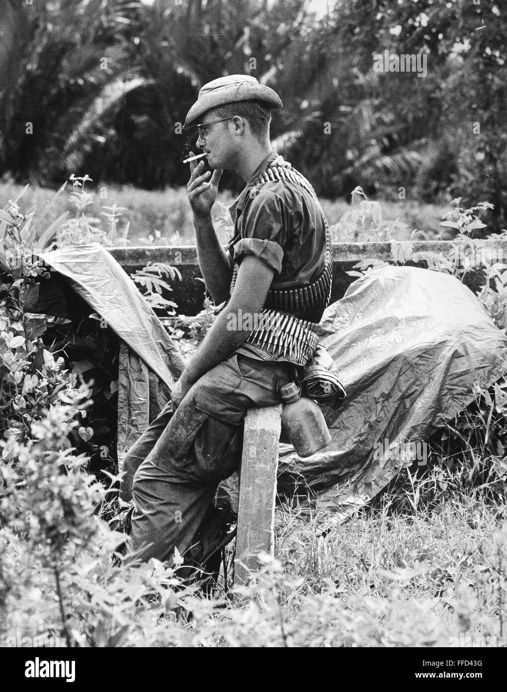 VIETNAM WAR: LULL, 1969. /nAn American infantryman on patrol at Tan An ...
