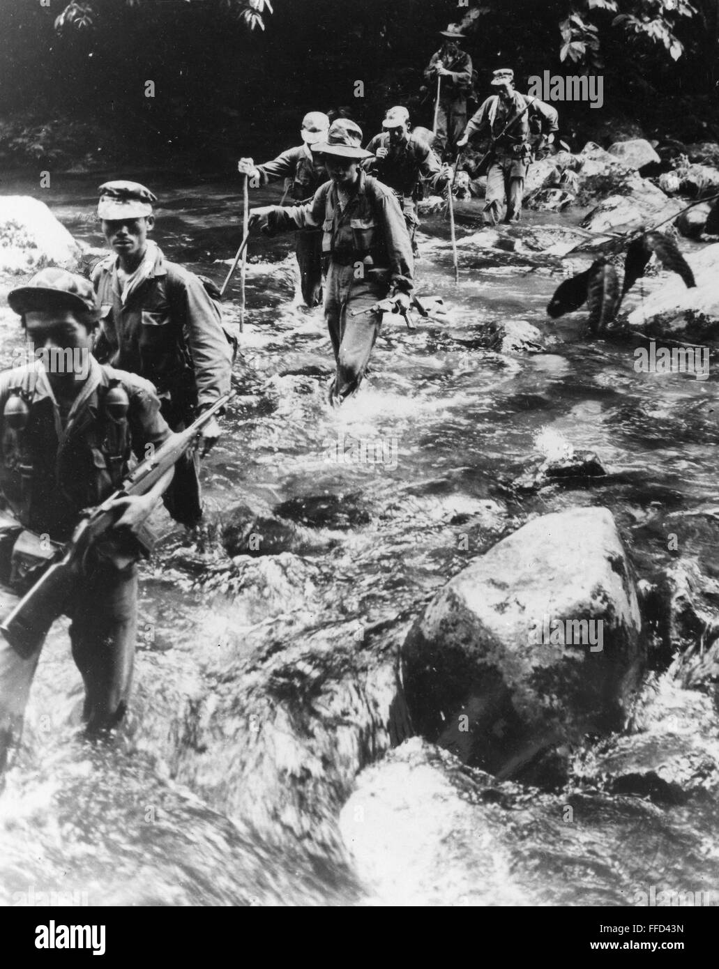 VIETNAM WAR: TRAIL, 1964. /nSouth Vietnamese special forces crossing a ...