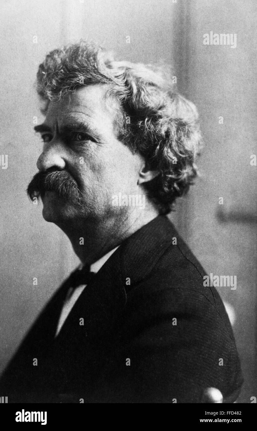 SAMUEL LANGHORNE CLEMENS /n(1835-1910). 'Mark Twain.' American writer ...