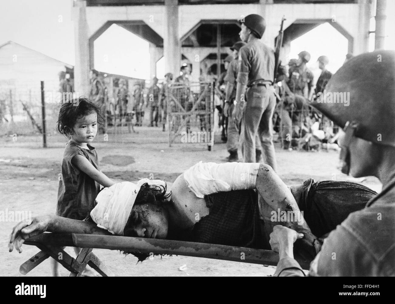VIETNAM WAR: WOUNDED MOTHER. /nMother and child at an aid station in ...