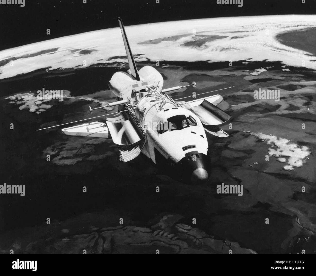 SPACELAB, 1979. /nArtist's conception of a Space Shuttle carrying ...