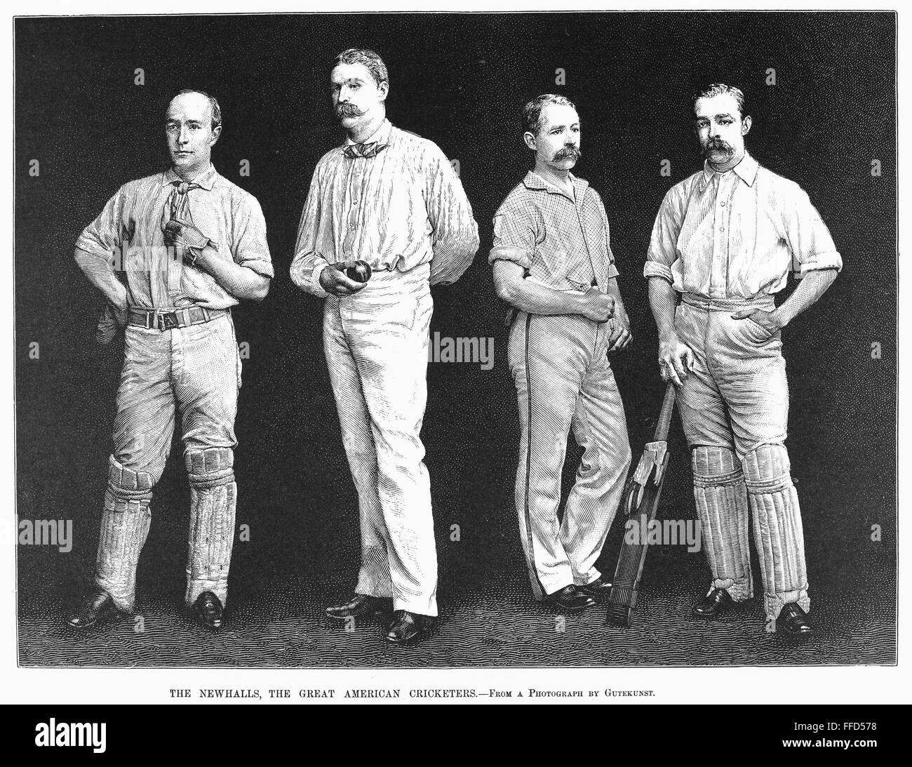 CRICKET PLAYERS, 1889. /n'The Newhalls, the Great American Cricketers ...