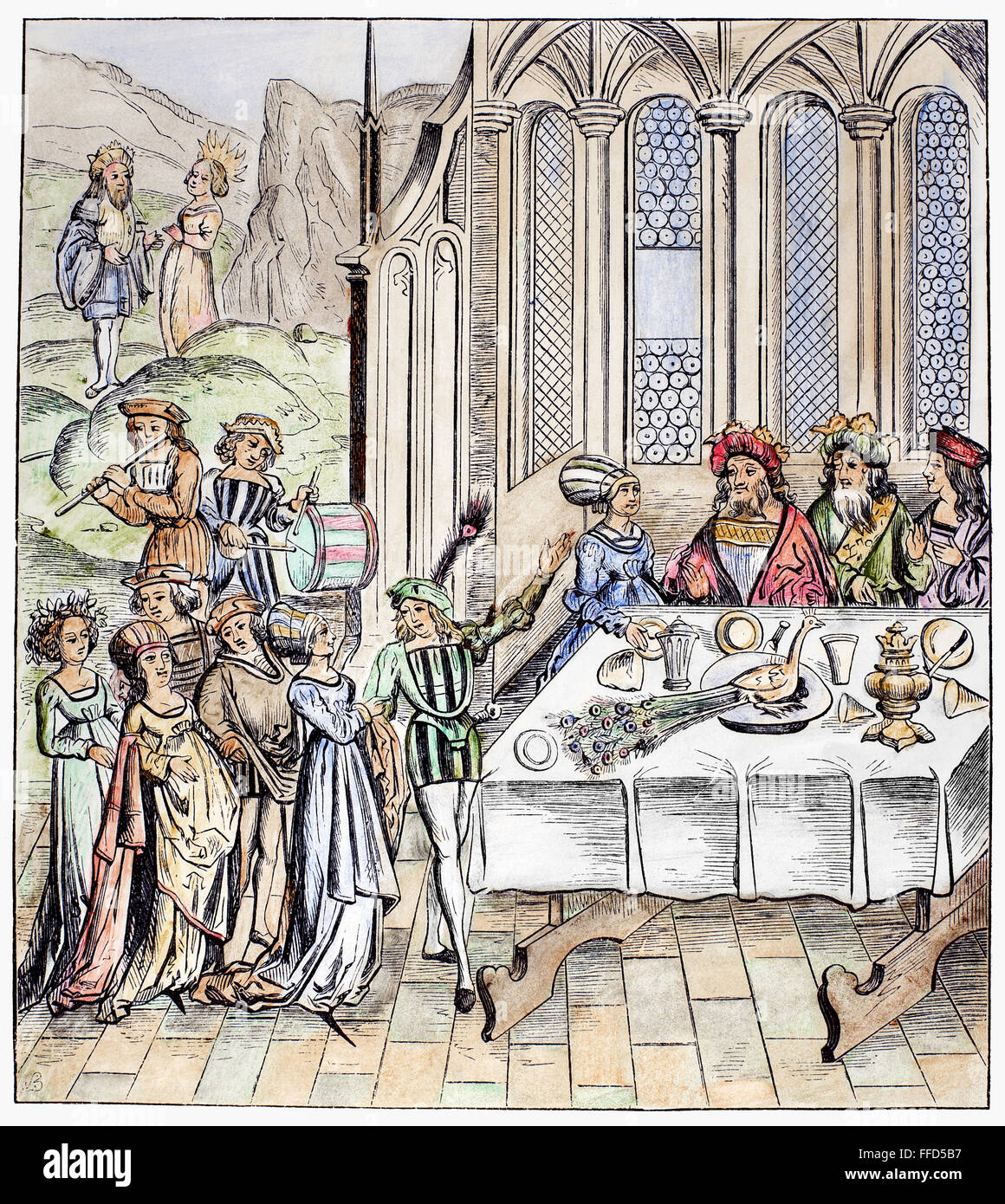 FRANCE: BANQUET, 1517. /nServing the peacock at a state banquet ...