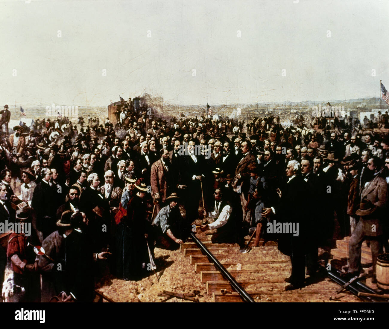 PROMONTORY POINT, 1869. /n'Driving the Last Spike.' The joining of the ...