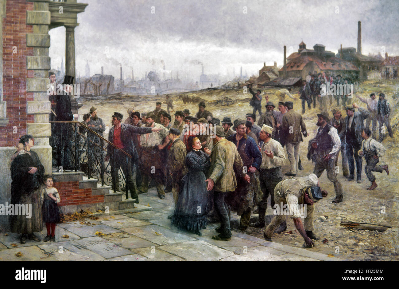 KOEHLER: STRIKE, 1886. /n'The Strike.' Oil on canvas by Robert Koehler ...