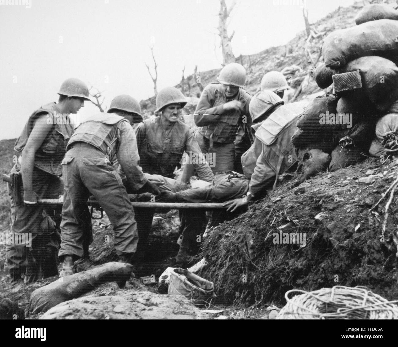 KOREAN WAR: WOUNDED, 1952. /nAn American soldier from Puerto Rico ...