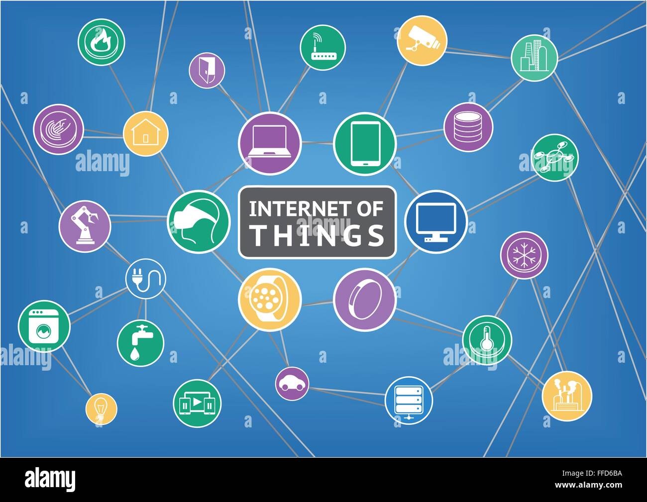 Internet of things vector illustration with flat design. Connected ...