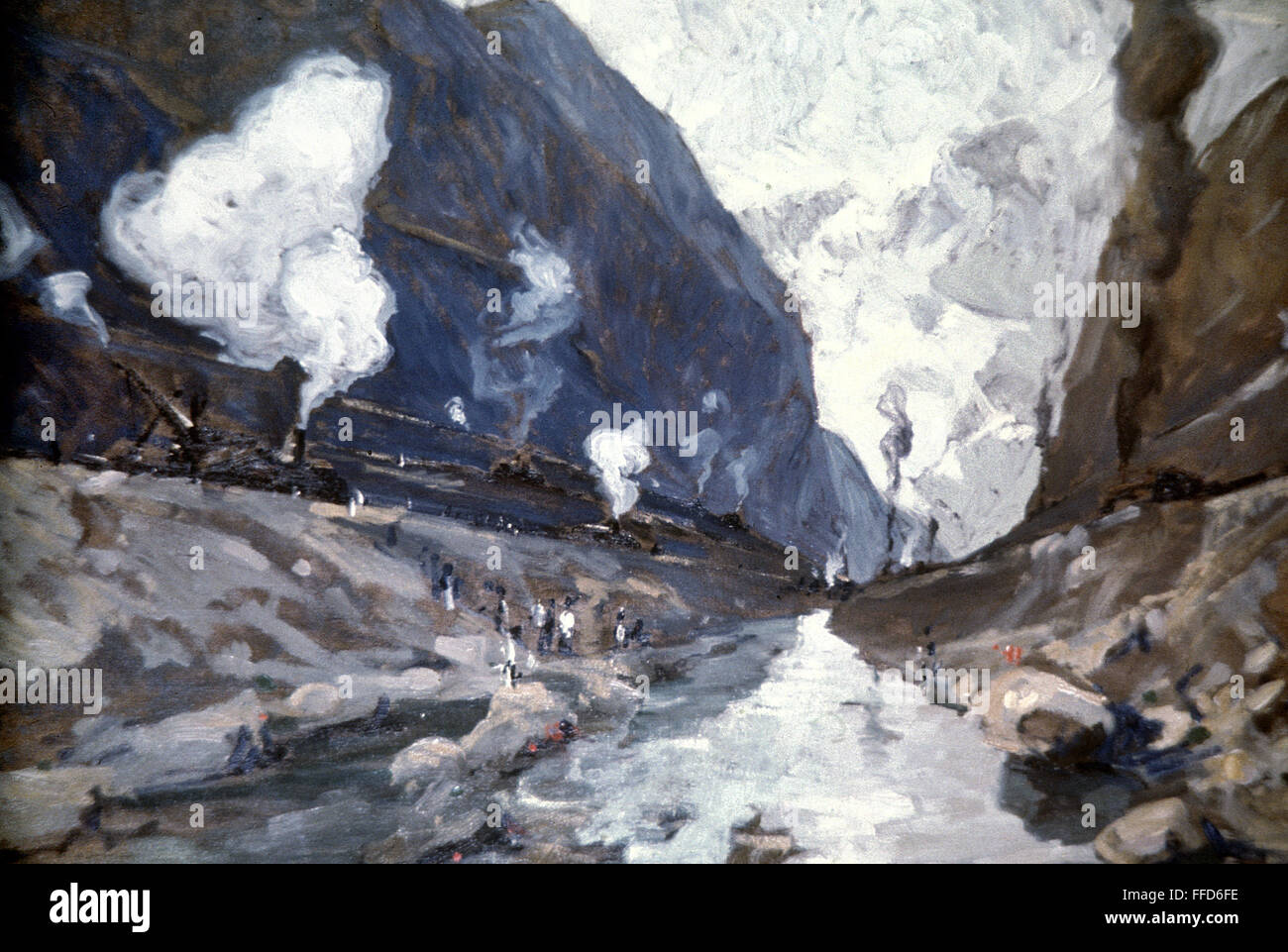 PANAMA CANAL: CULEBRA CUT. /n'Canal Bottom at Culebra.' Oil on canvas ...