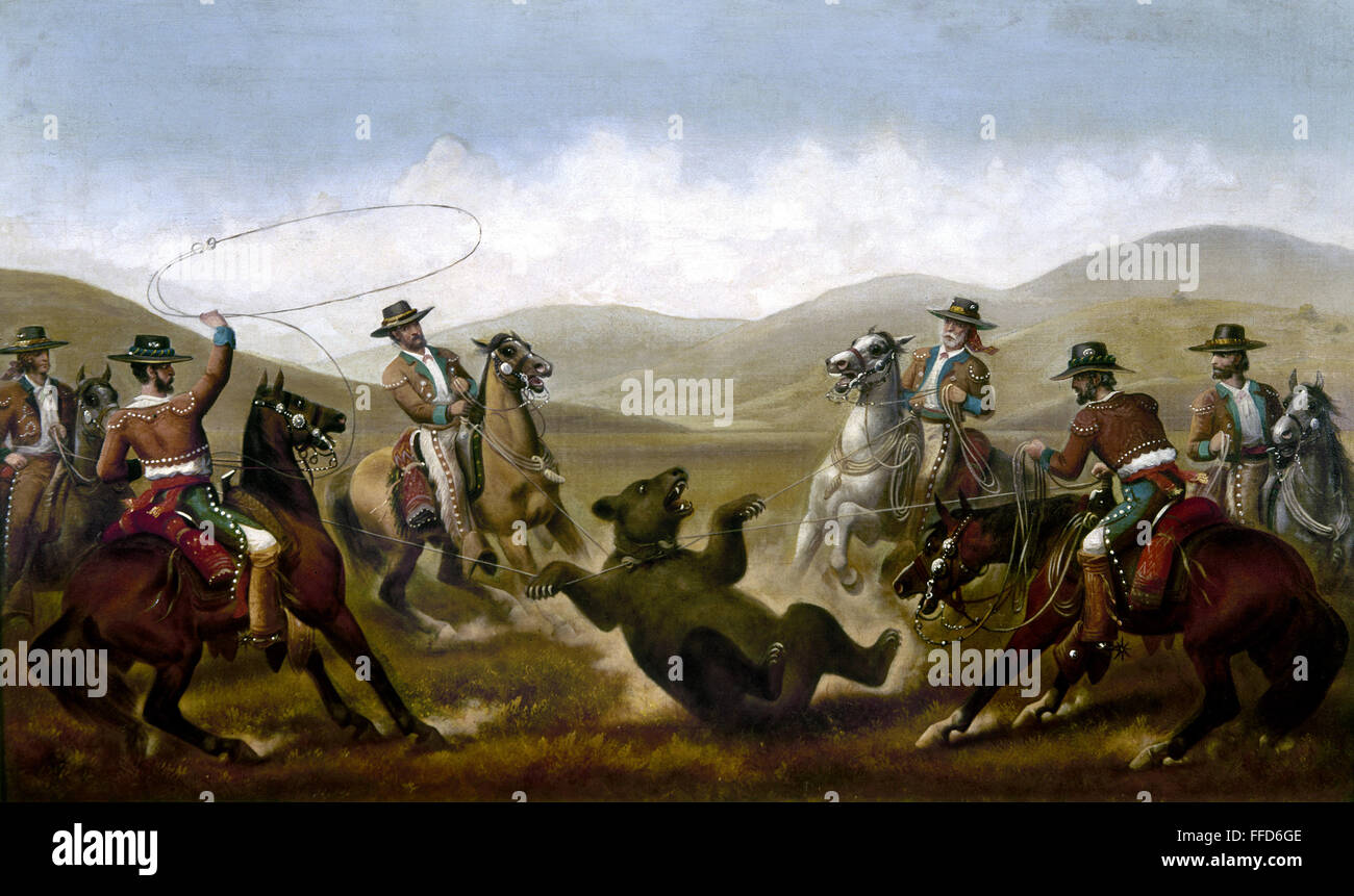 SPORT: ROPING THE BEAR. /n'Roping the Bear at Santa Margarita Rancho of ...