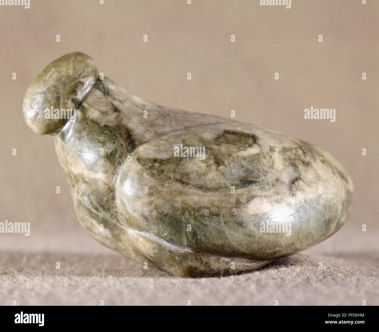 CHINA: NEOLITHIC SCULPTURE. /nJade sculpture of a bird from the ...