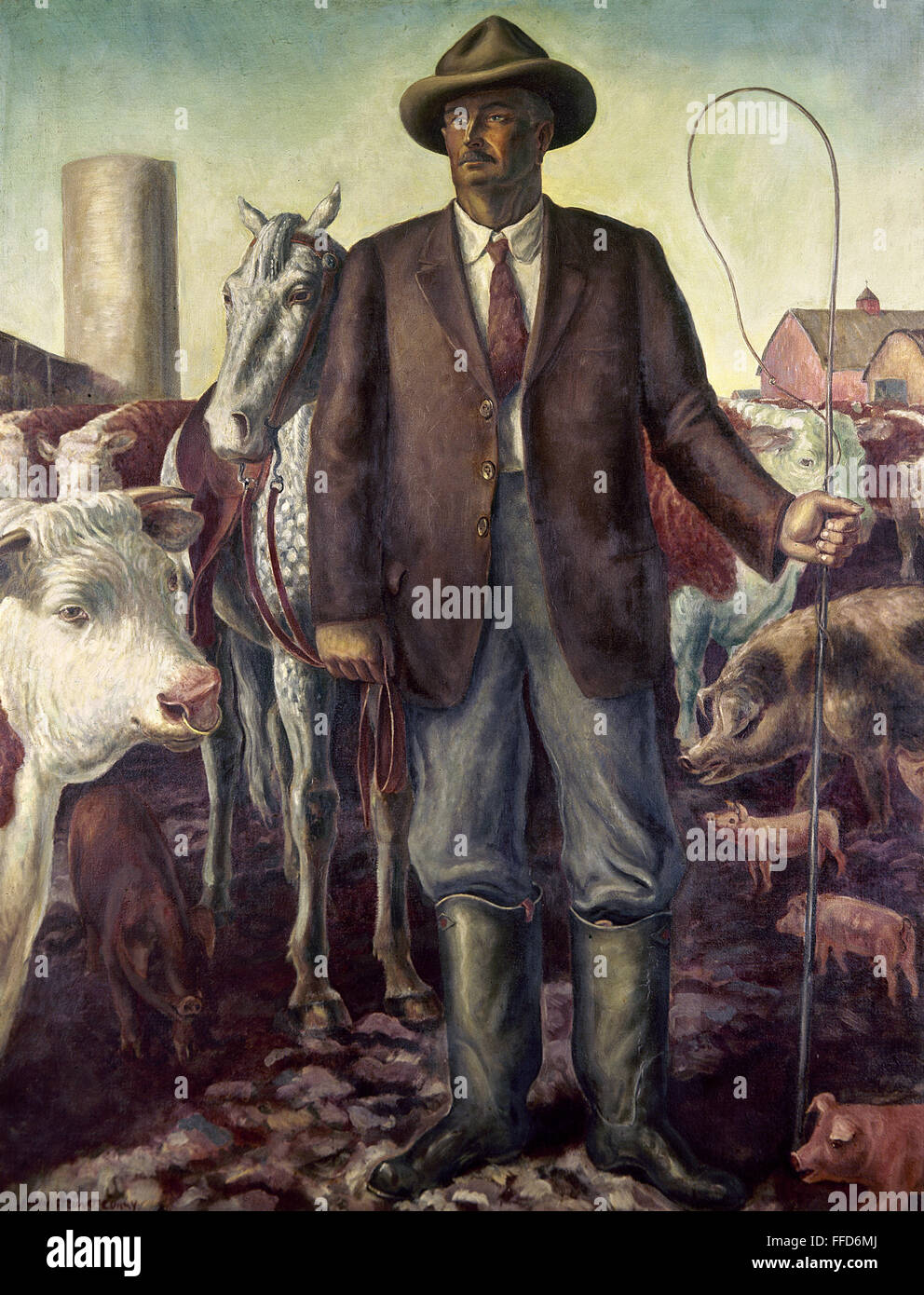 CURRY: THE RANCHER, 1930s. /n'The Rancher.' Oil painting by John ...