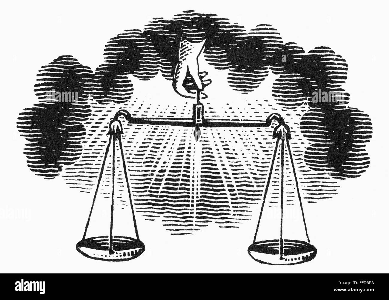 SYMBOL: JUDGEMENT. /nHeaven and scale, symbol of judgement. Line ...