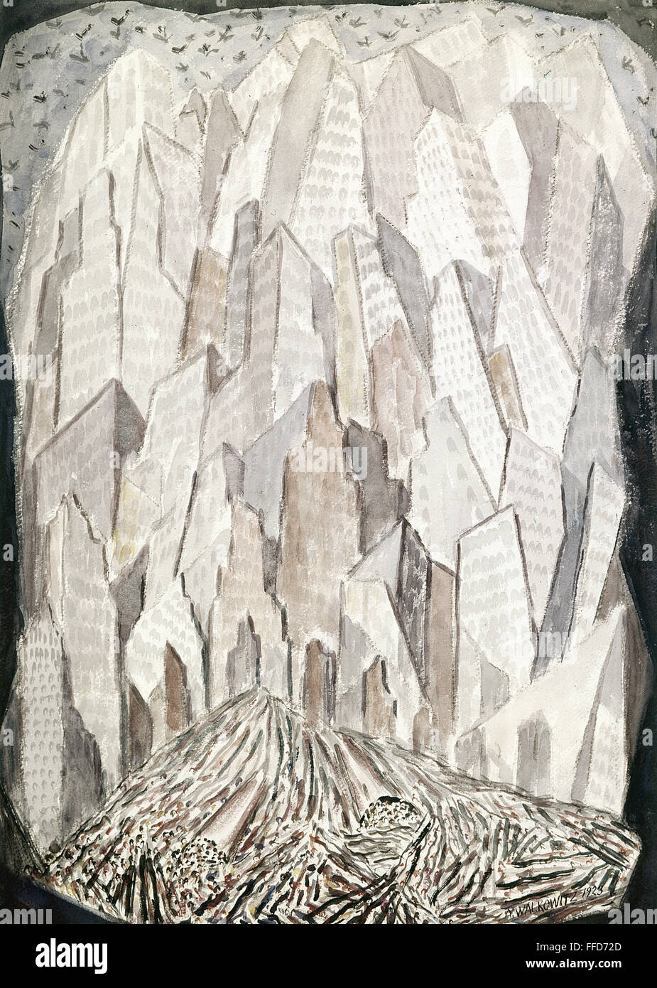 WALKOWITZ: METROPOLIS, 1923. /n'Metropolis No. 2.' Watercolor by ...