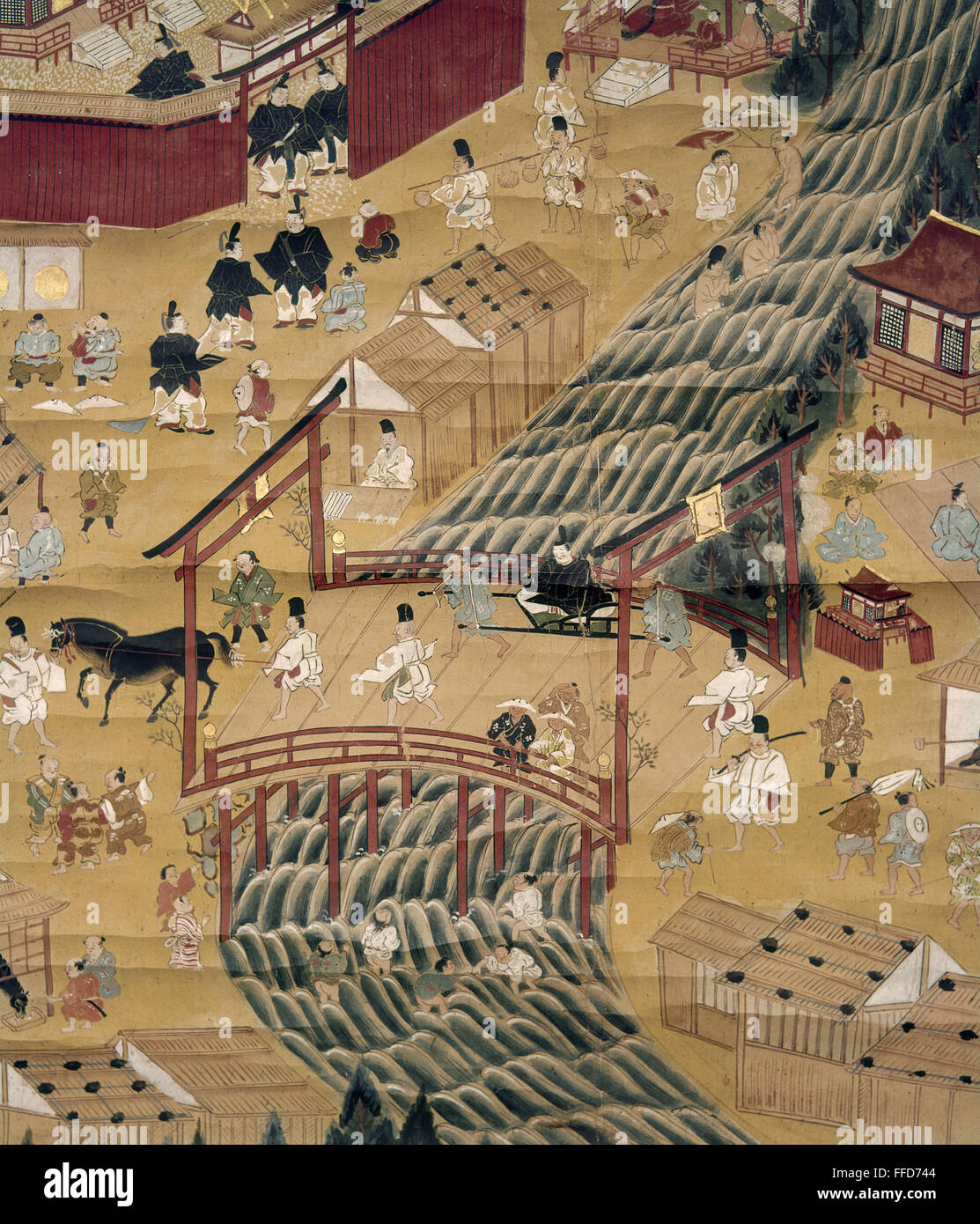 JAPAN: SHINTO TEMPLE. /nCommoners take ritual cleansing in the Isuzu ...