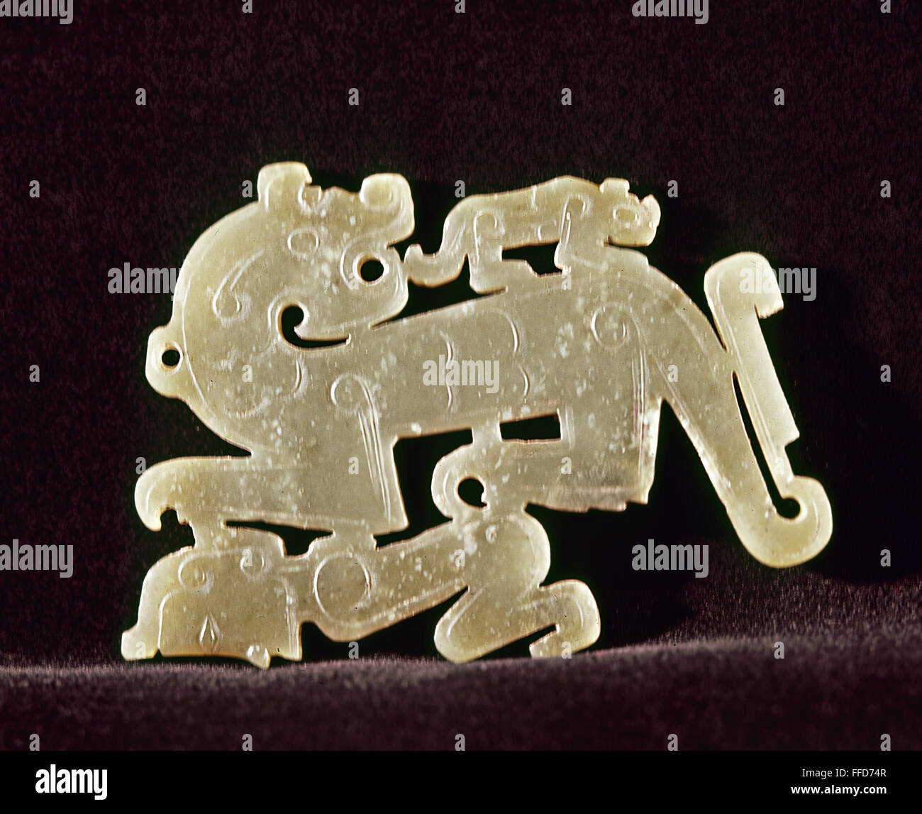 CHINA: JADE FIGURE. /nJade figure of a tiger, Chinese, late Zhou ...