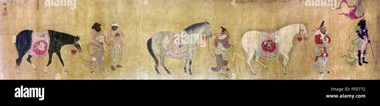 CHINA: TRIBUTE BEARERS. /nInk and color on silk, 14th century, by Jen ...