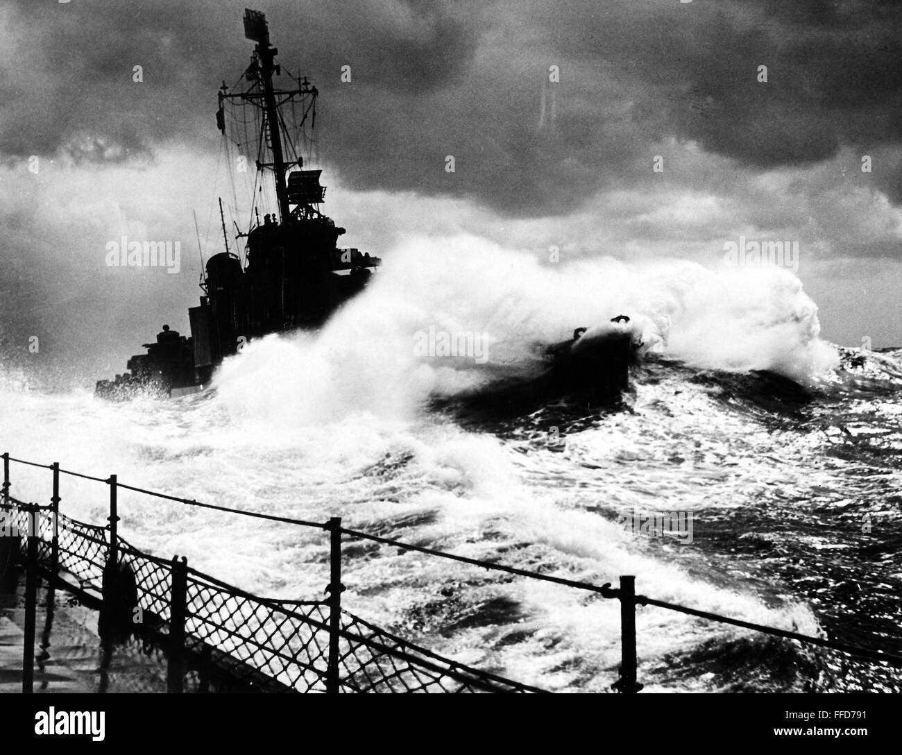 WORLD WAR II: DESTROYER. /nA destroyer of the U.S. Fifth Fleet ...