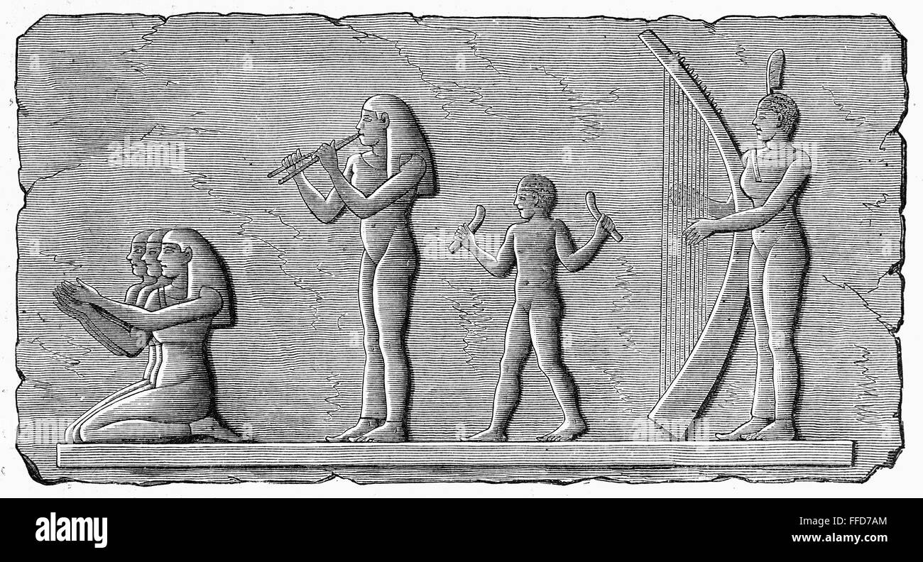 ANCIENT EGYPT: MUSICIANS. /nPerforming women and maidens. Line ...