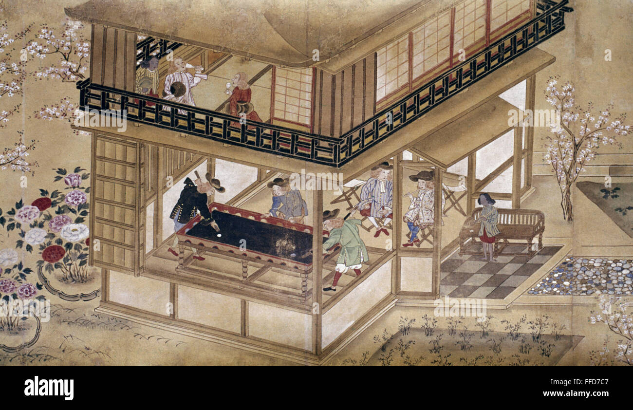 JAPAN: DUTCH TRADERS. /nDutch traders play billiards at their ...