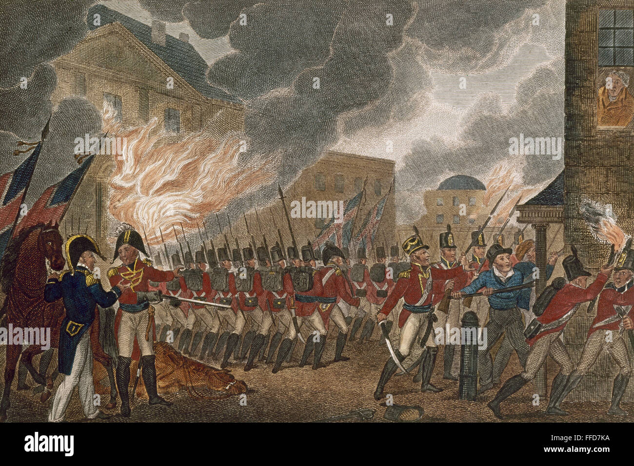 WASHINGTON BURNING, 1814. /nThe burning of Washington, D.C., by the ...