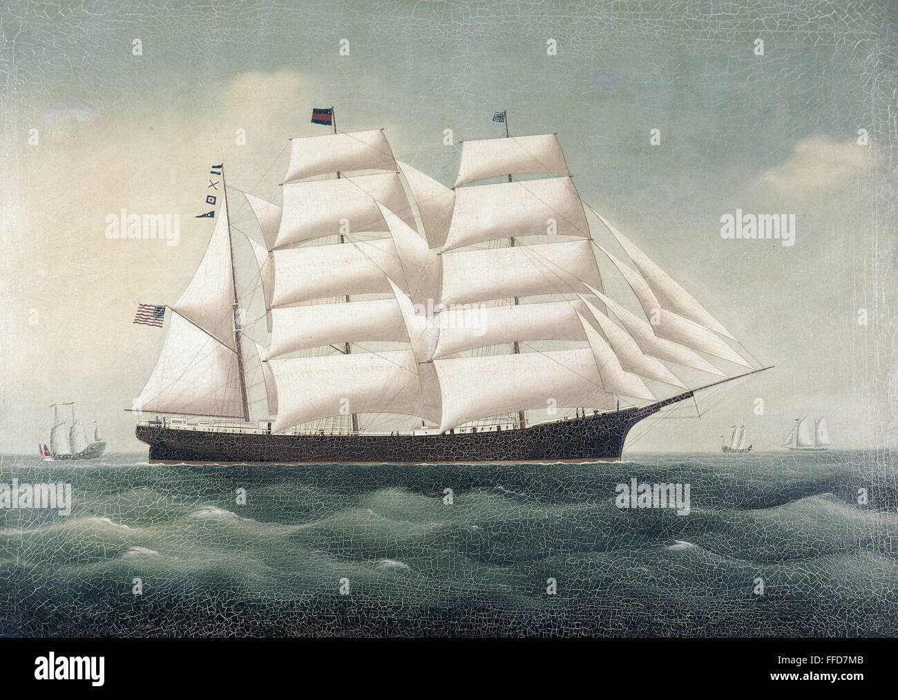 CLIPPER SHIP, c1835. /nA full-rigged Yankee clipper ship of the China ...