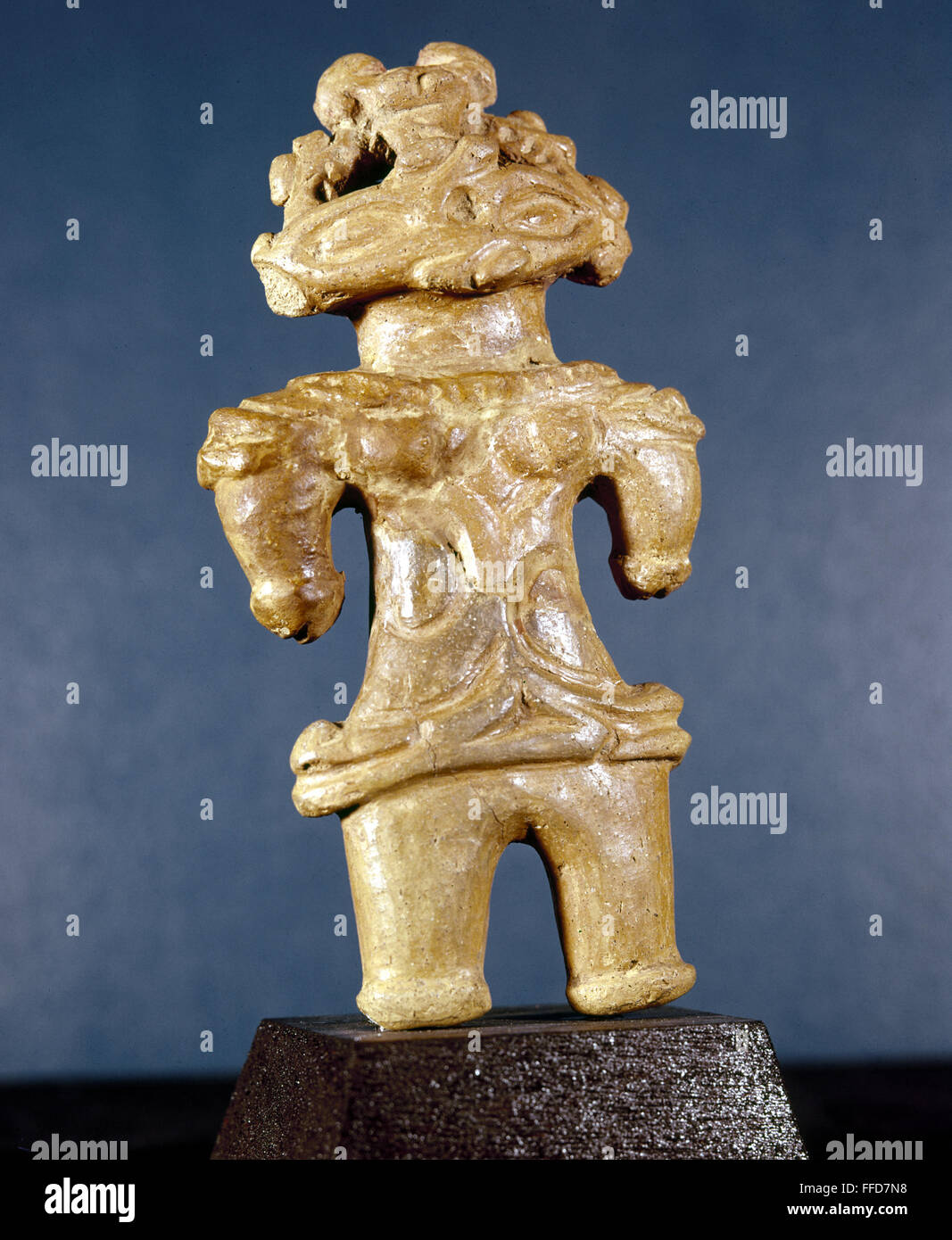 JAPAN: CLAY FIGURINE. /nJapanese 'Dogu' figure of fired clay, late ...