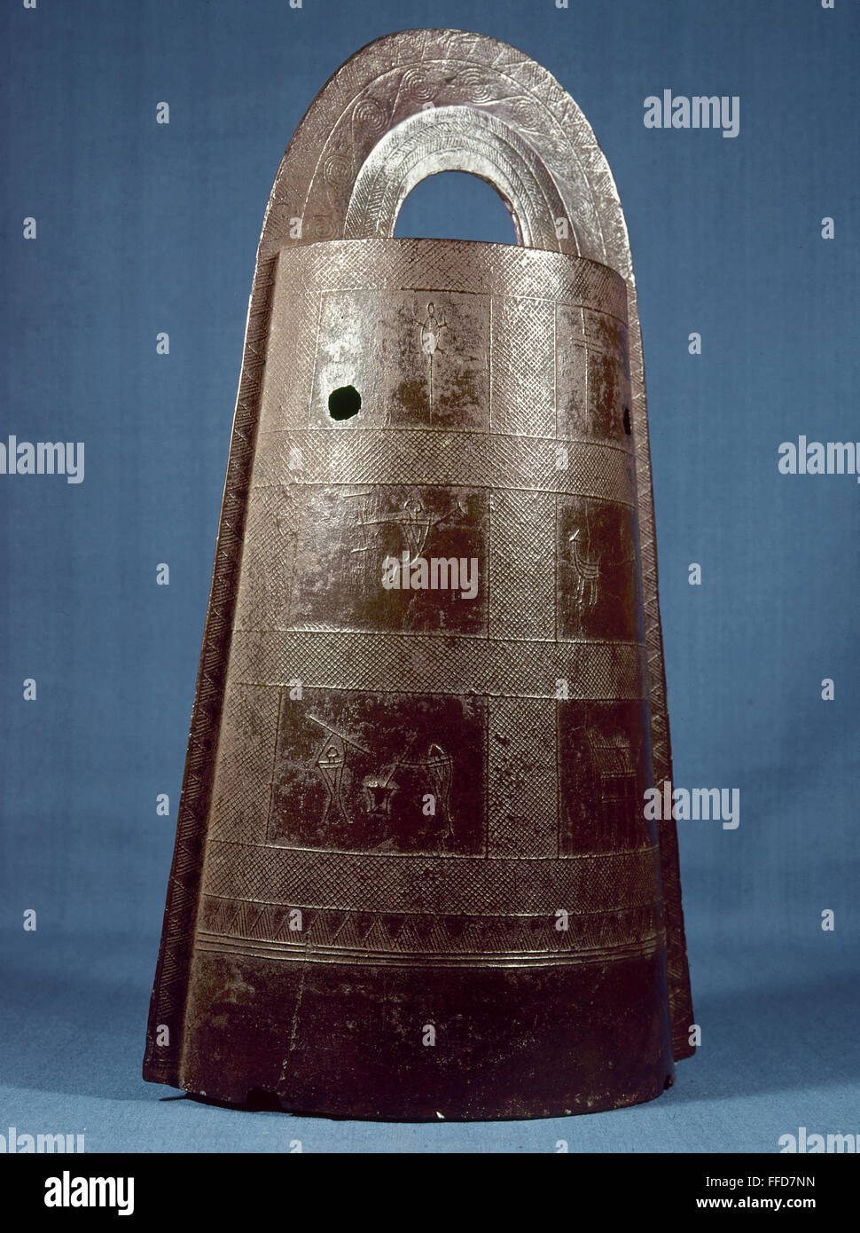 JAPAN: BRONZE BELL. /nBell-shaped bronze dotaku. Japanese, Yayoi period ...