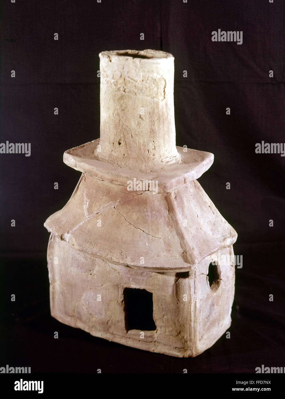 JAPAN: CLAY CHIMNEY. /nFired clay chimney meant for burial in tombs ...