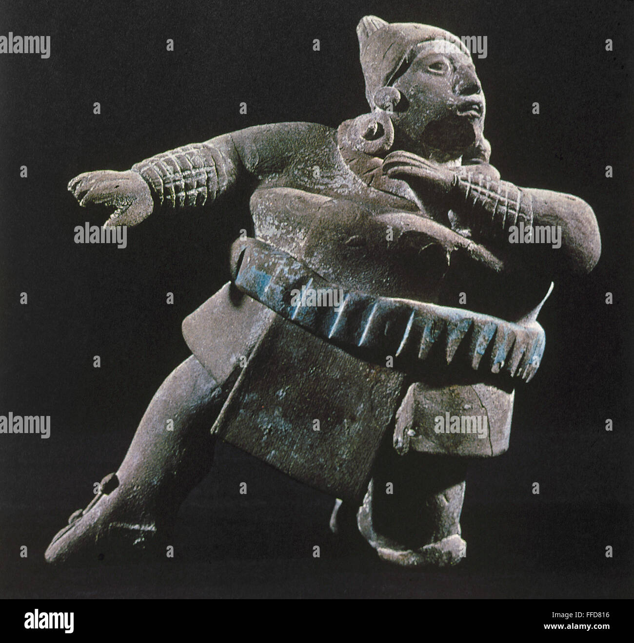 MAYAN ATHLETE, 700-900 A.D. /nCeramic figure of a Mayan ball player ...