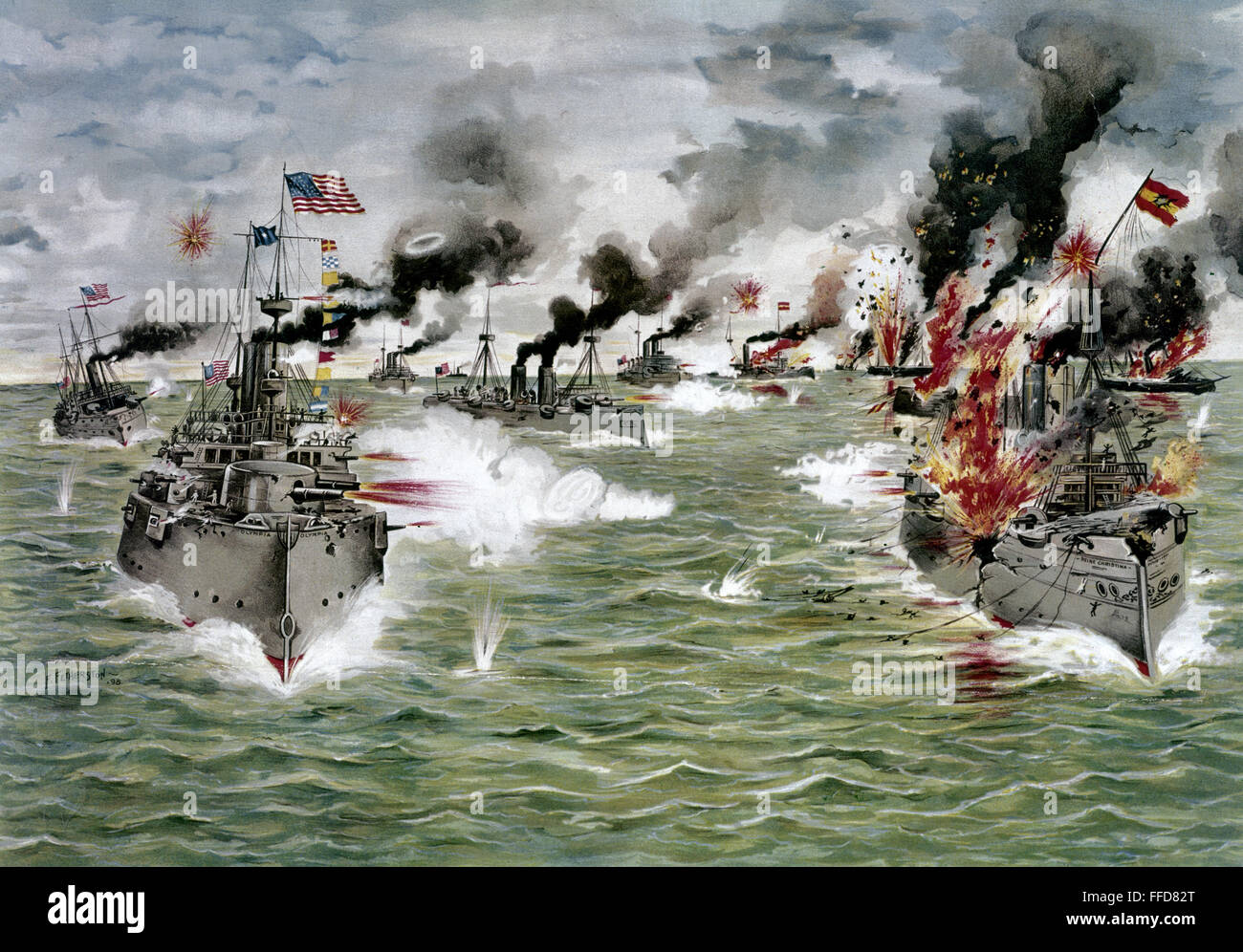 SPANISH-AMERICAN WAR, 1898. /nThe Battle of Manila Bay, 1 May 1898 ...